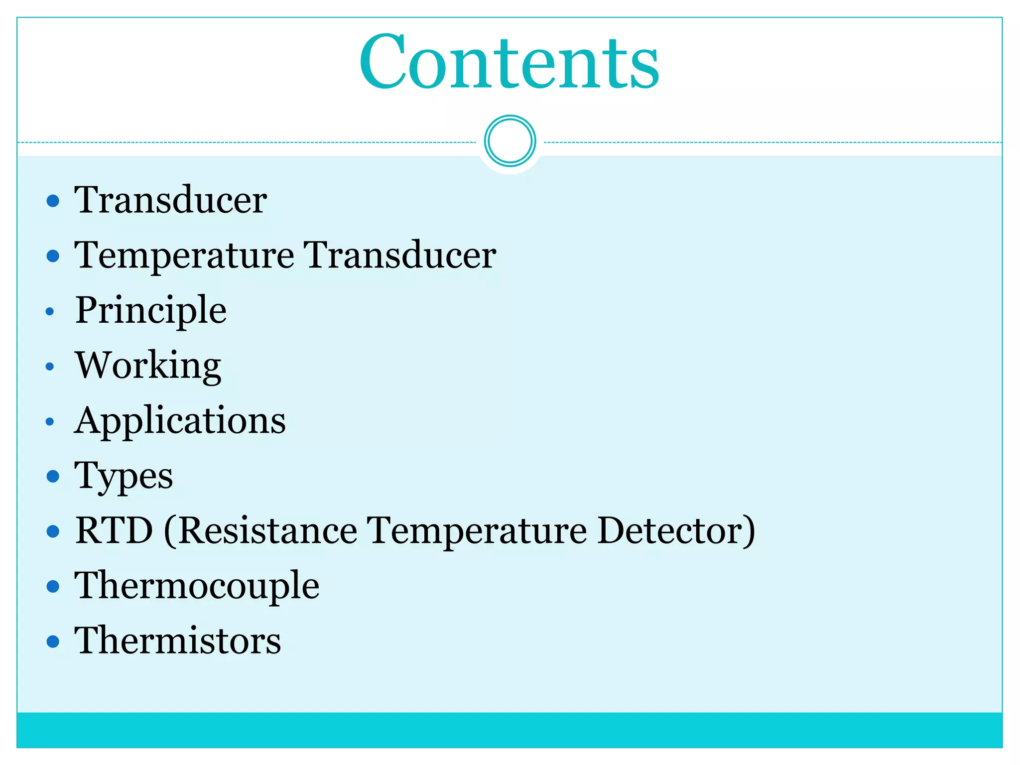 Temperature Transducers | PPTX
