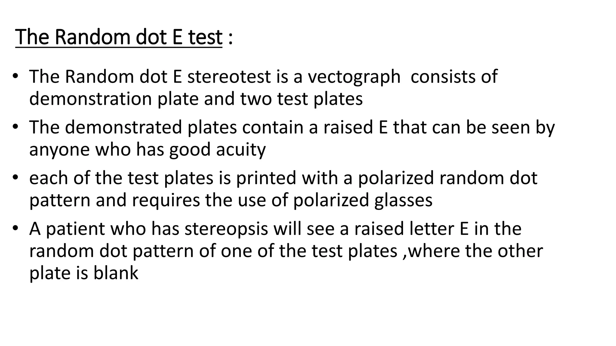 stereopsis and types of stereopsis tests | PPTX