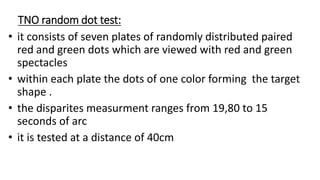 stereopsis and types of stereopsis tests | PPTX