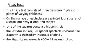 stereopsis and types of stereopsis tests | PPTX