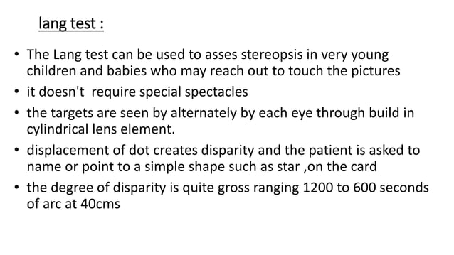 stereopsis and types of stereopsis tests | PPTX | 3-D Graphics ...