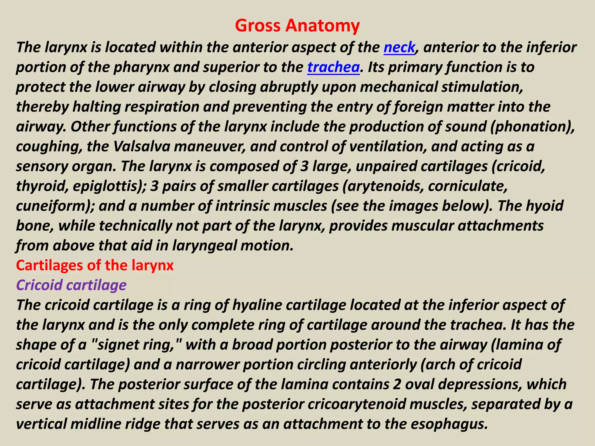 Presentation1.pptx, radiological anatomy of the larynx and trachea. | PPTX