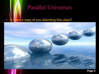 Parallel Universe Theory