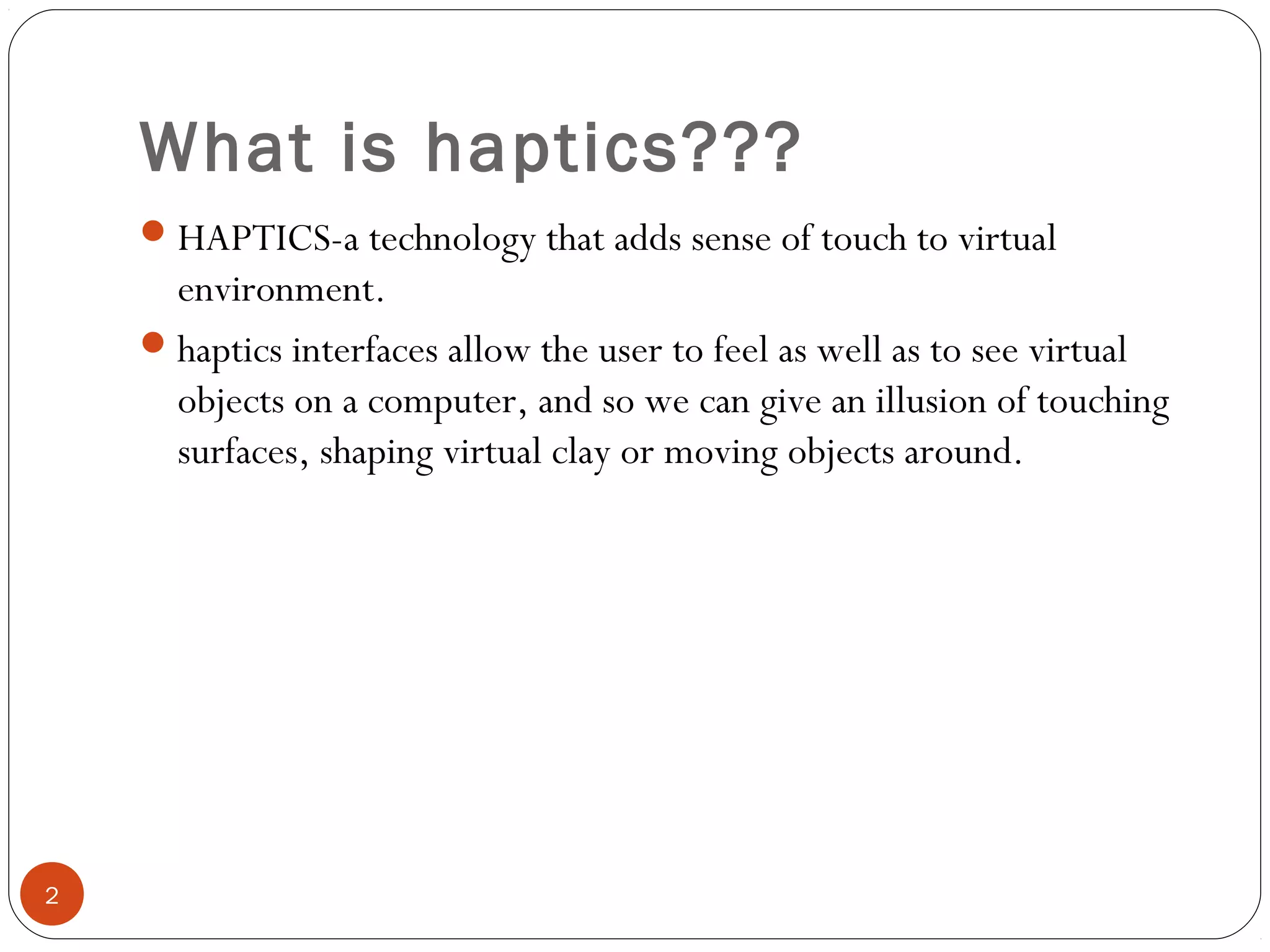 Haptics technology | PPT