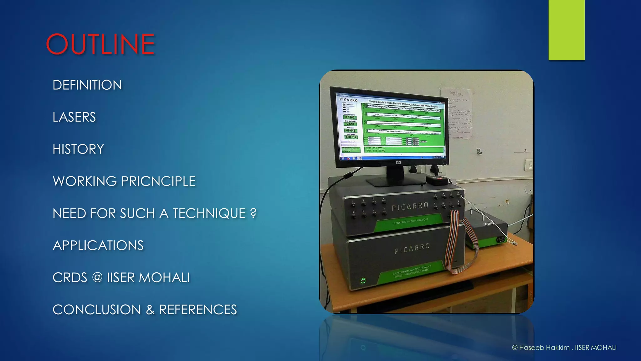 Cavity Ring Down Spectroscopy - CRDS: Principle, Instrumentation and Results | PDF
