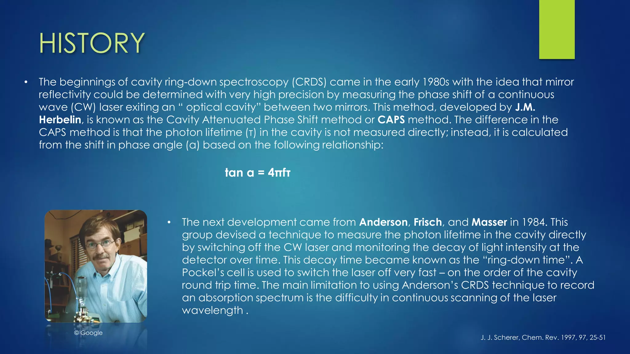 Cavity Ring Down Spectroscopy - CRDS: Principle, Instrumentation and ...