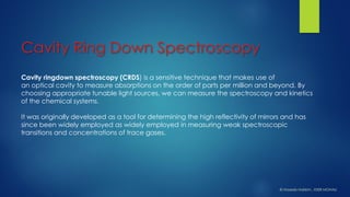 Cavity Ring Down Spectroscopy - CRDS: Principle, Instrumentation and ...