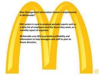 McDonald's information systems | PPTX