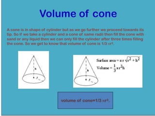 Presentation On Surface area and Volumes with sums and solutions | PPTX