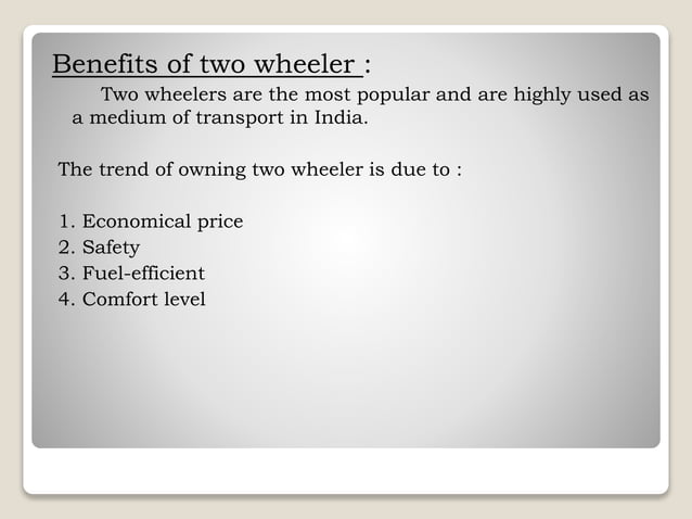 Two wheeler and its chassis | PPTX