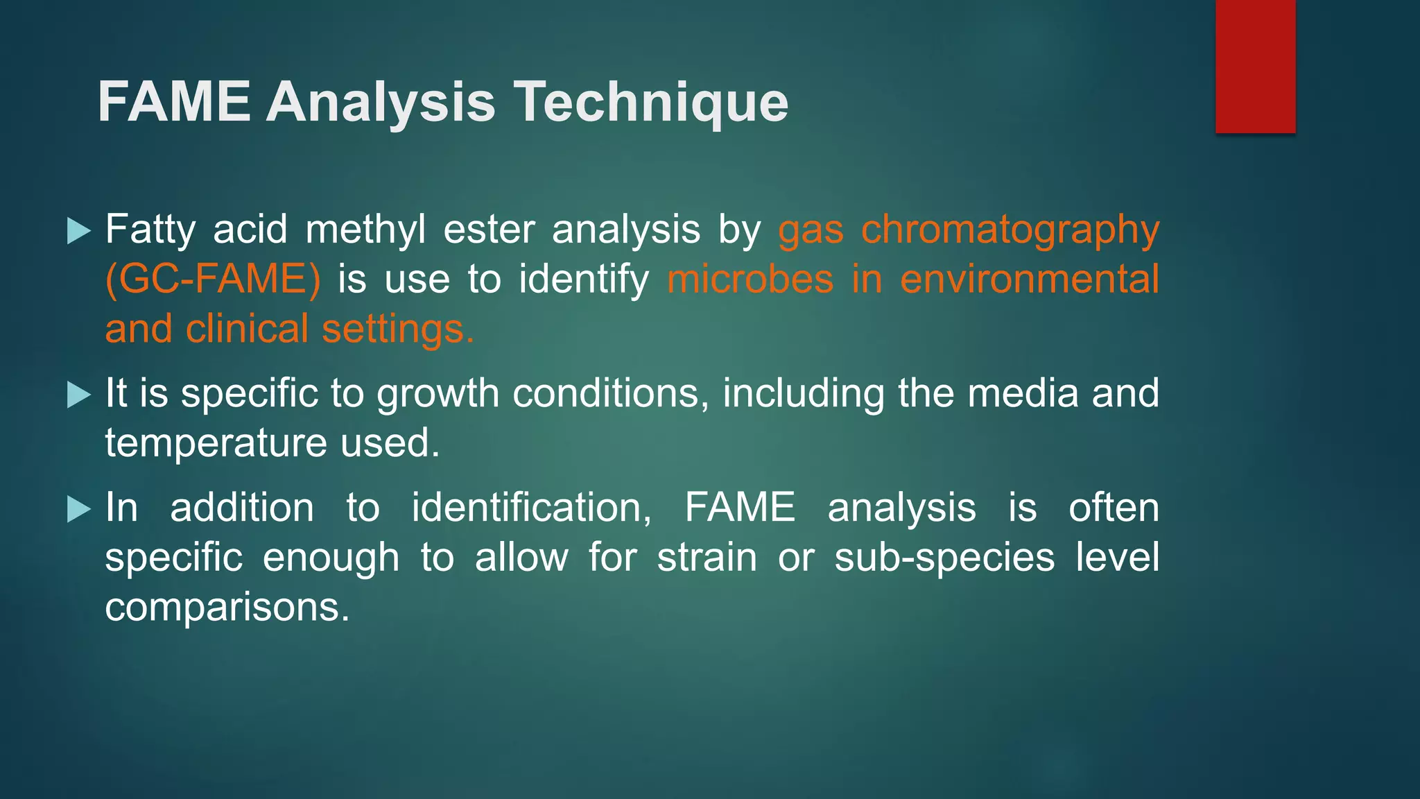 FAME (Fatty Acid Methyle ester) analysis | PDF