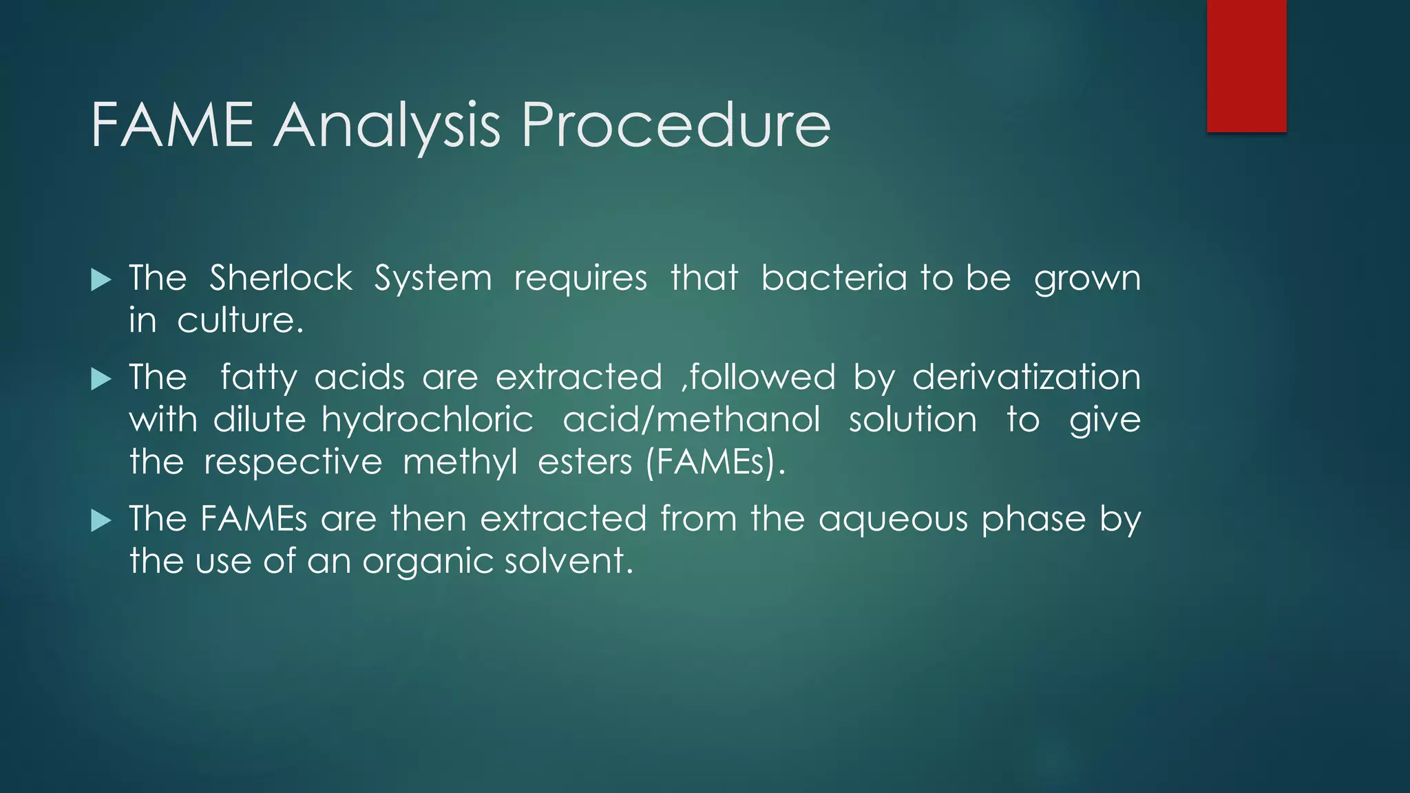 FAME (Fatty Acid Methyle ester) analysis | PDF