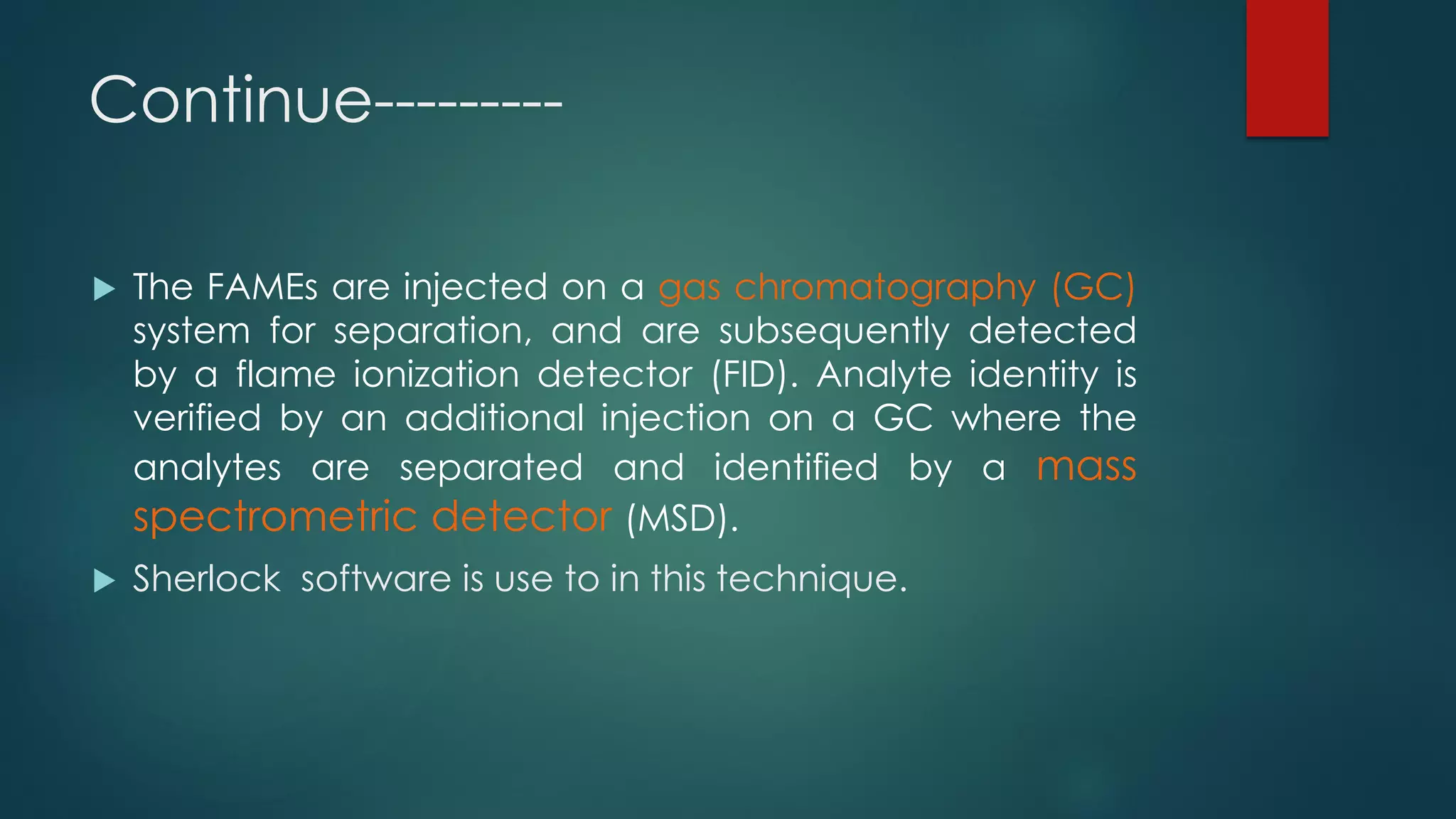 FAME (Fatty Acid Methyle ester) analysis | PDF