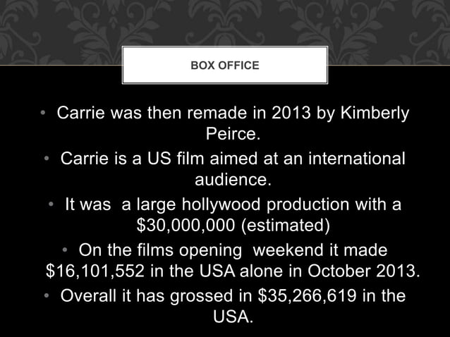 carrie film case study | PPT
