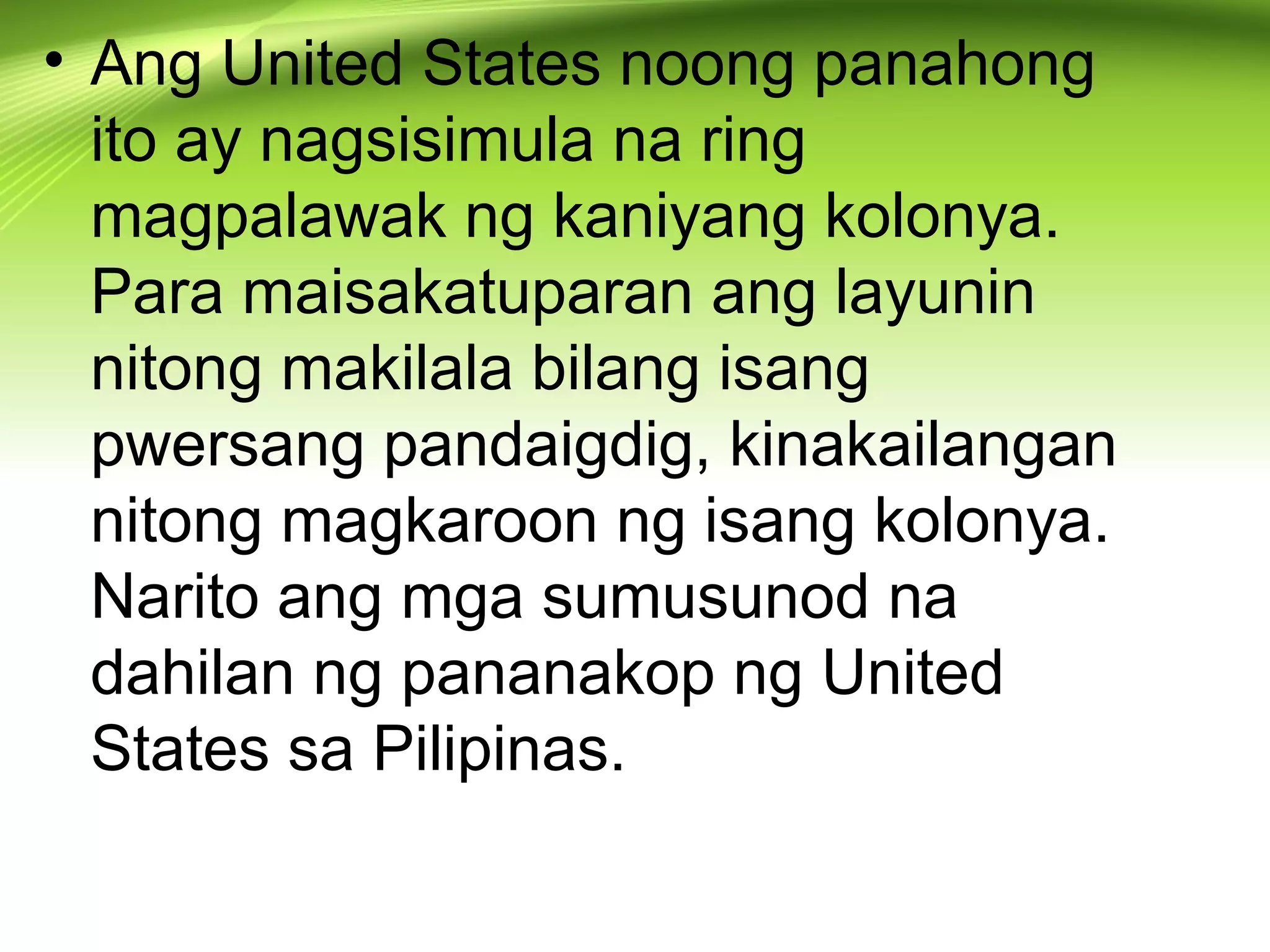 Ang Layunin ng mga Amerikano | PPT