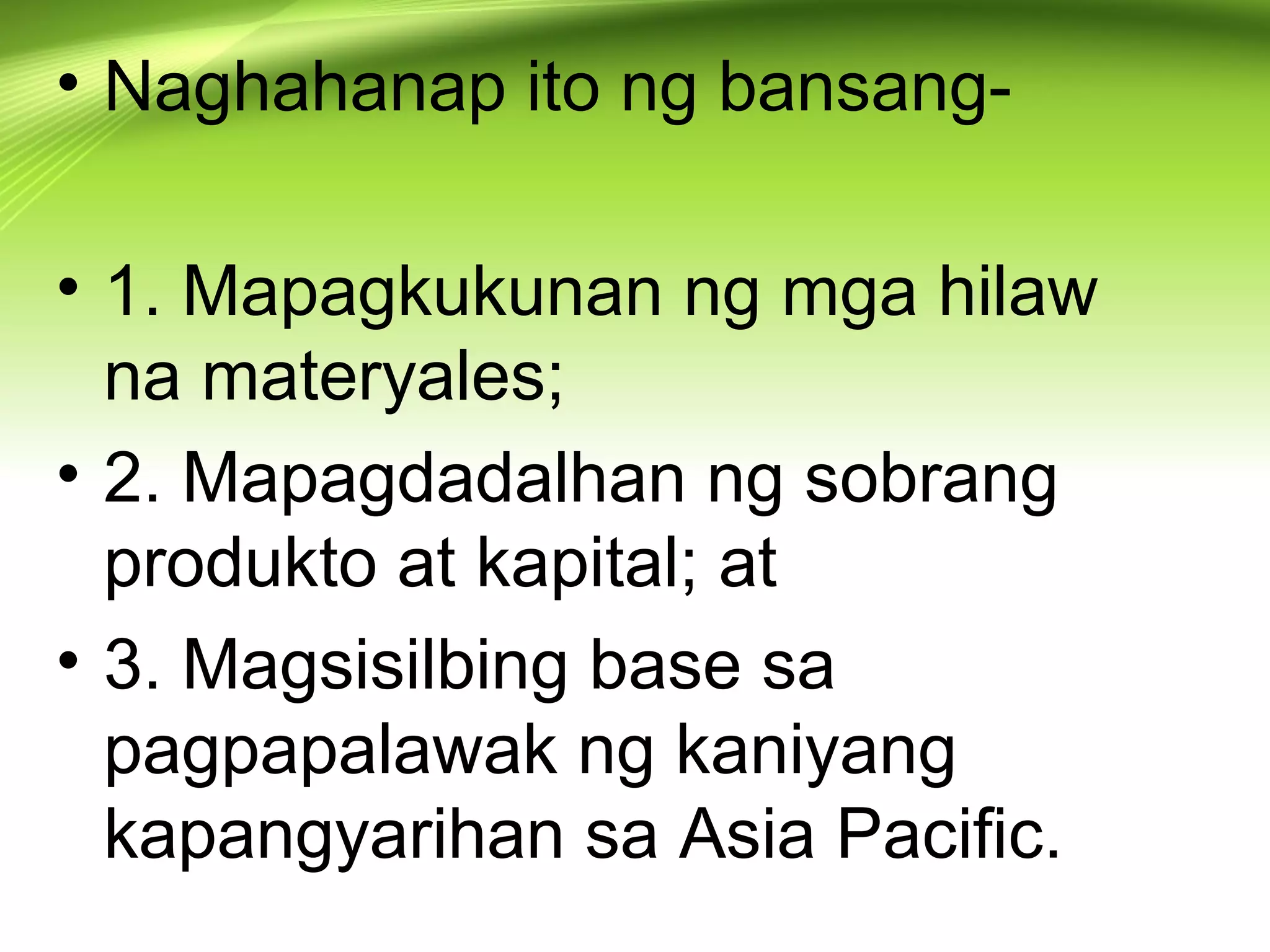 Ang Layunin ng mga Amerikano | PPT