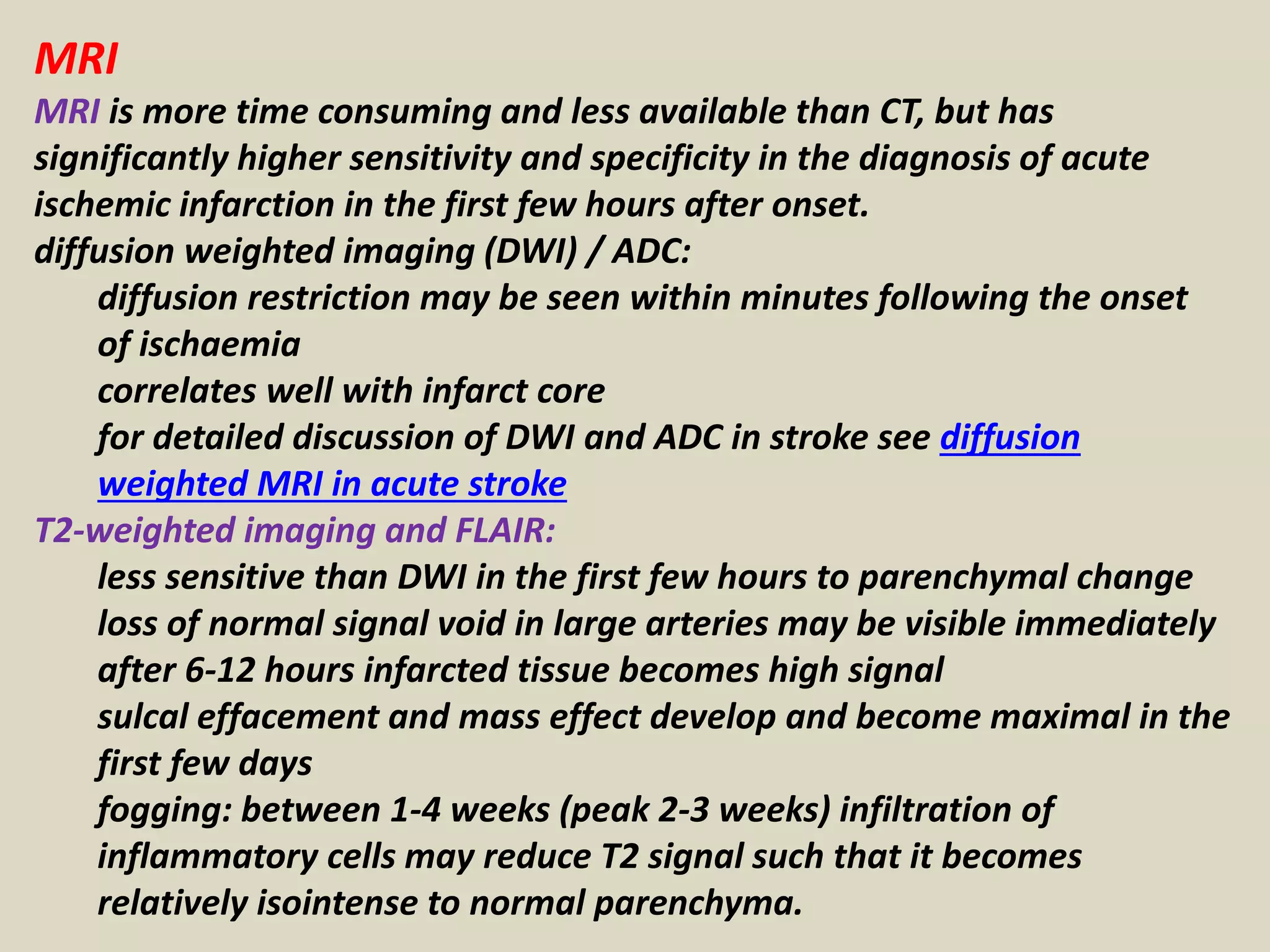 Presentation1.pptx, radiological imaging of cerebral ischemia. | PPTX