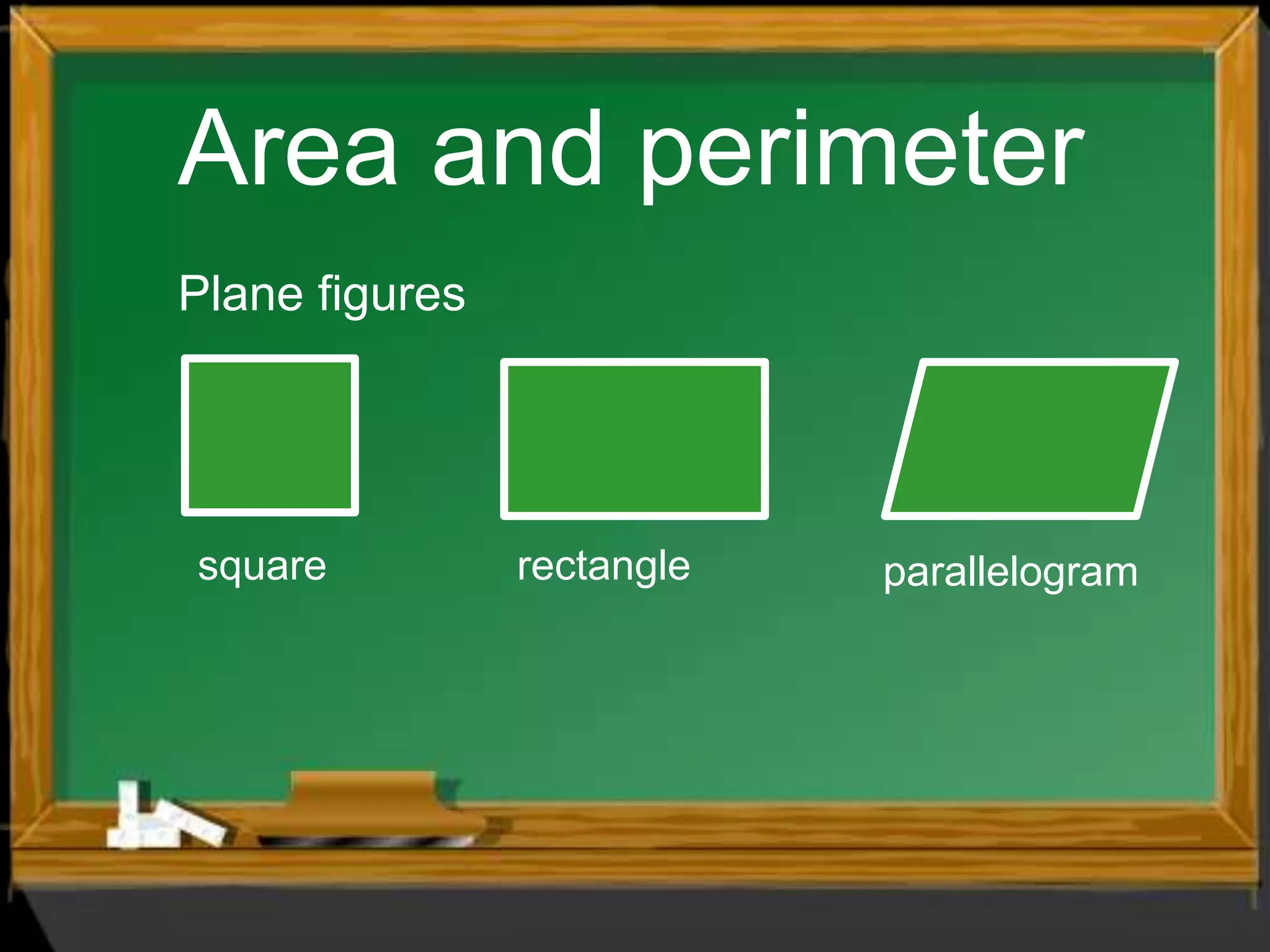 Area and perimeter of plane figures | PPTX | Physics | Science