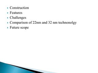 tri gate transistors | PPTX