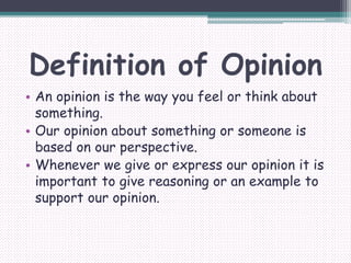 Opinion Definition