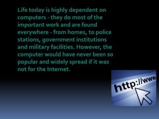 Could I live without the Internet?Why?Why not? | PPTX | Internet for ...