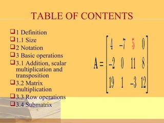 Matrix and Matrices | PPT