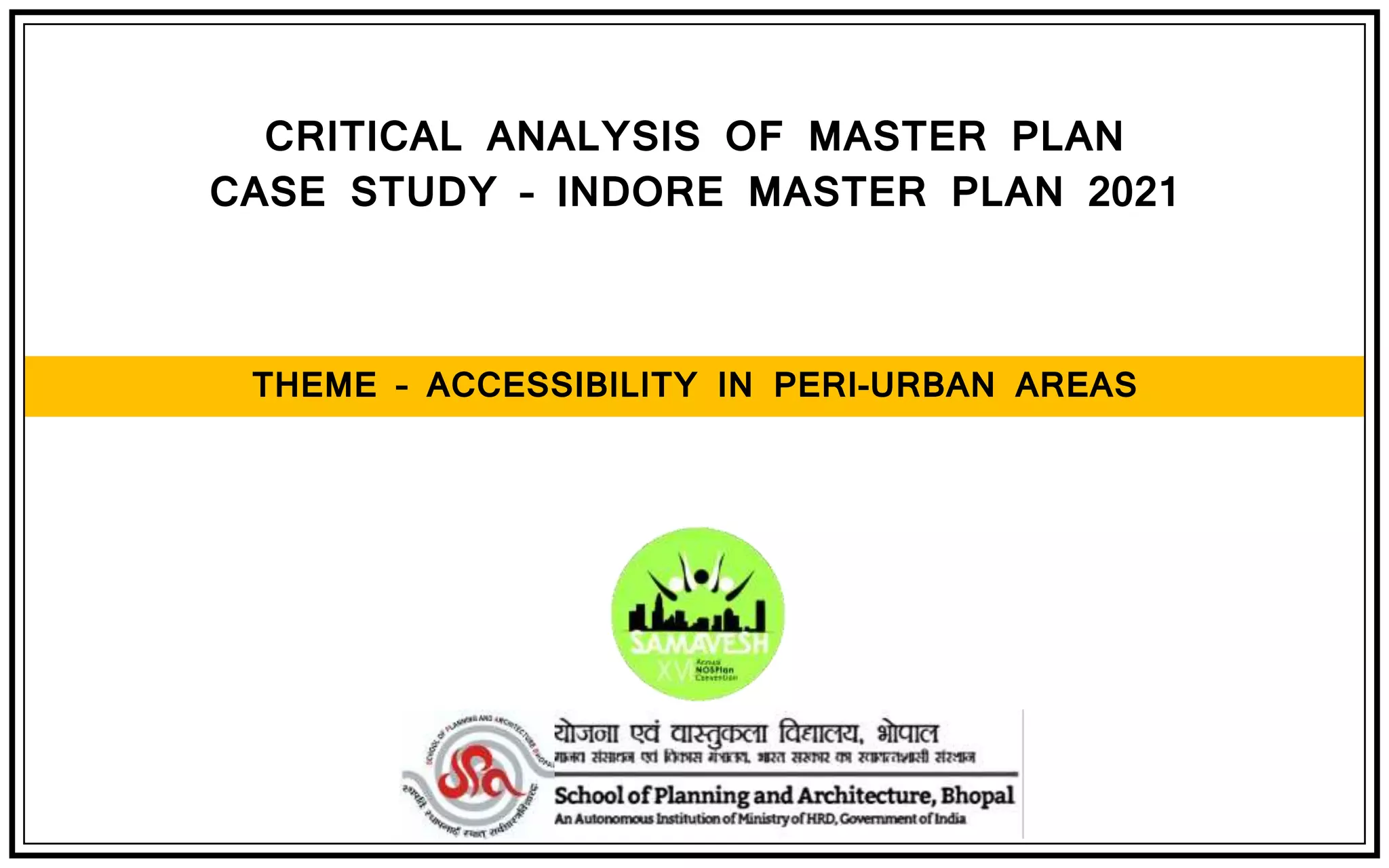 Development Plan- Planning Intervention (CRITICAL ANALYSIS OF MASTER ...