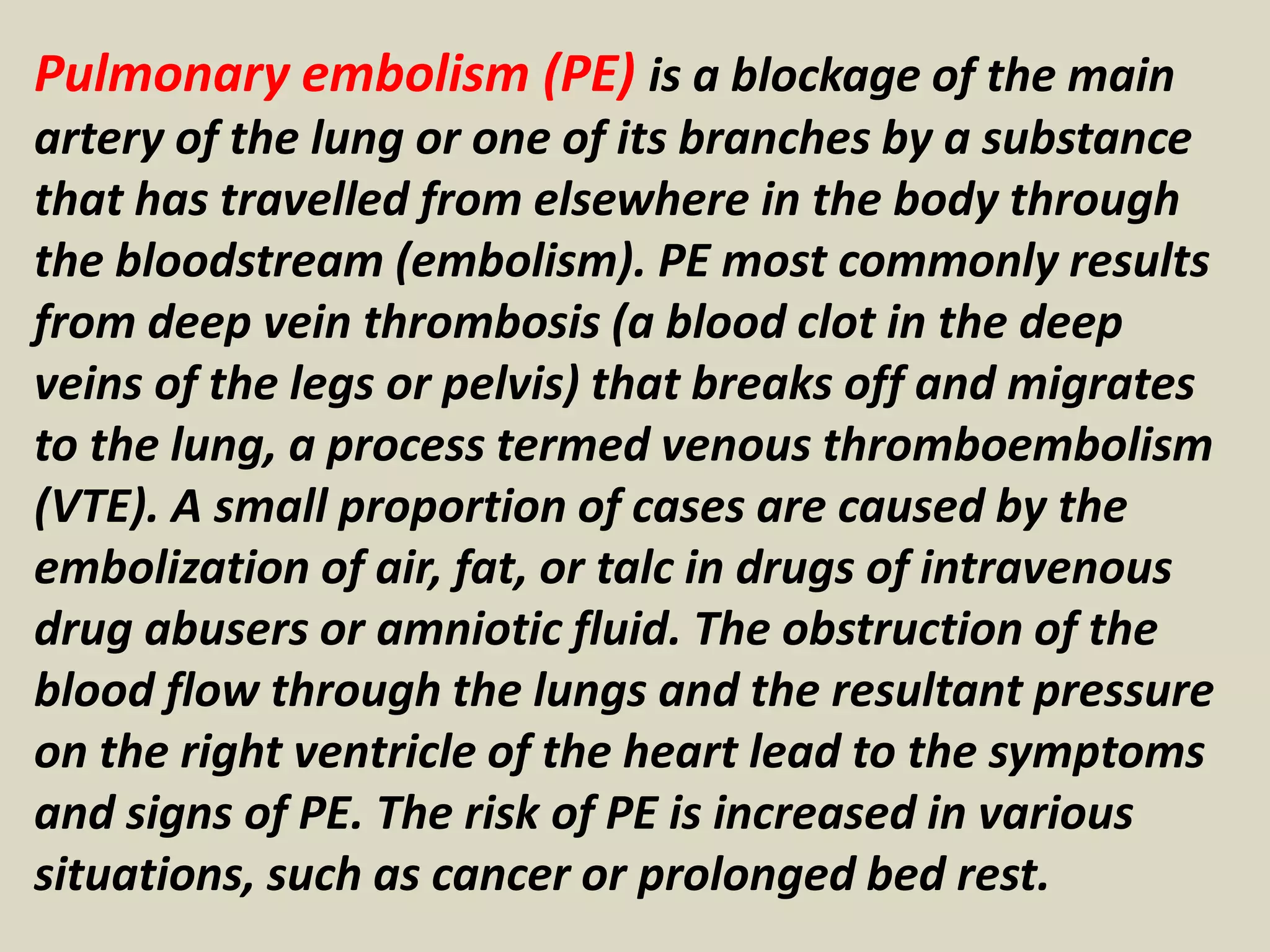 Presentation1.pptx, radiological imaging of pulmonary embolism. | PPTX