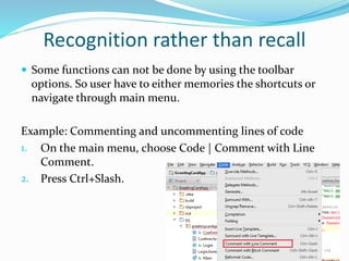 Usability Heuristics - IntelliJ IDEA | PPT