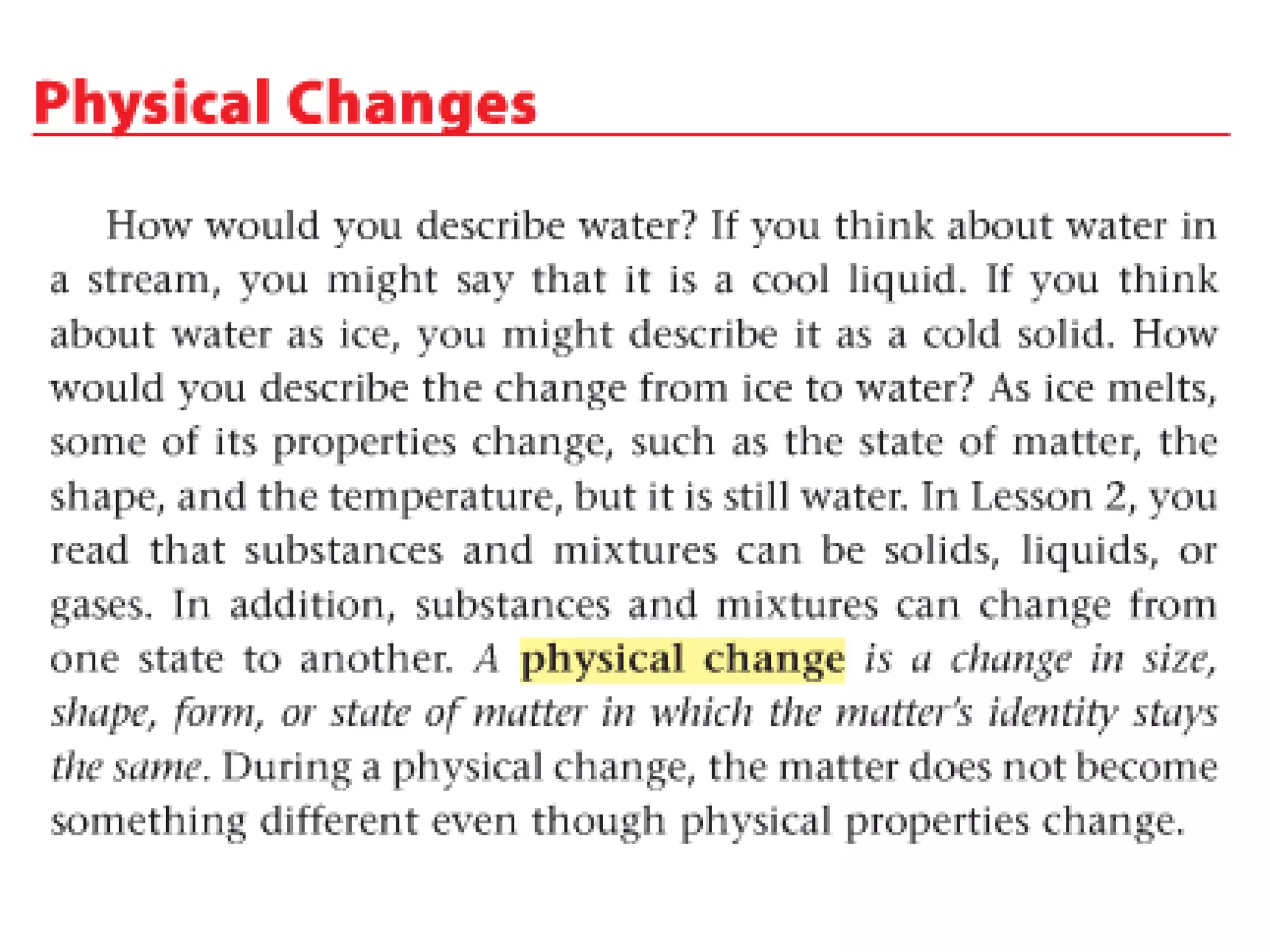 Grade 7 chapter 10 lesson 03 physical change | PPT
