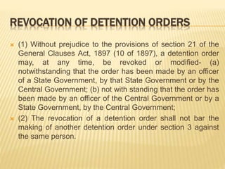 COFEPOSA ACT (Act 52 of 1974) | PPTX