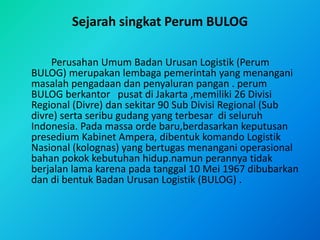 aplikasi penyimpanan BULOG Provinsi Maluku Utara | PPT