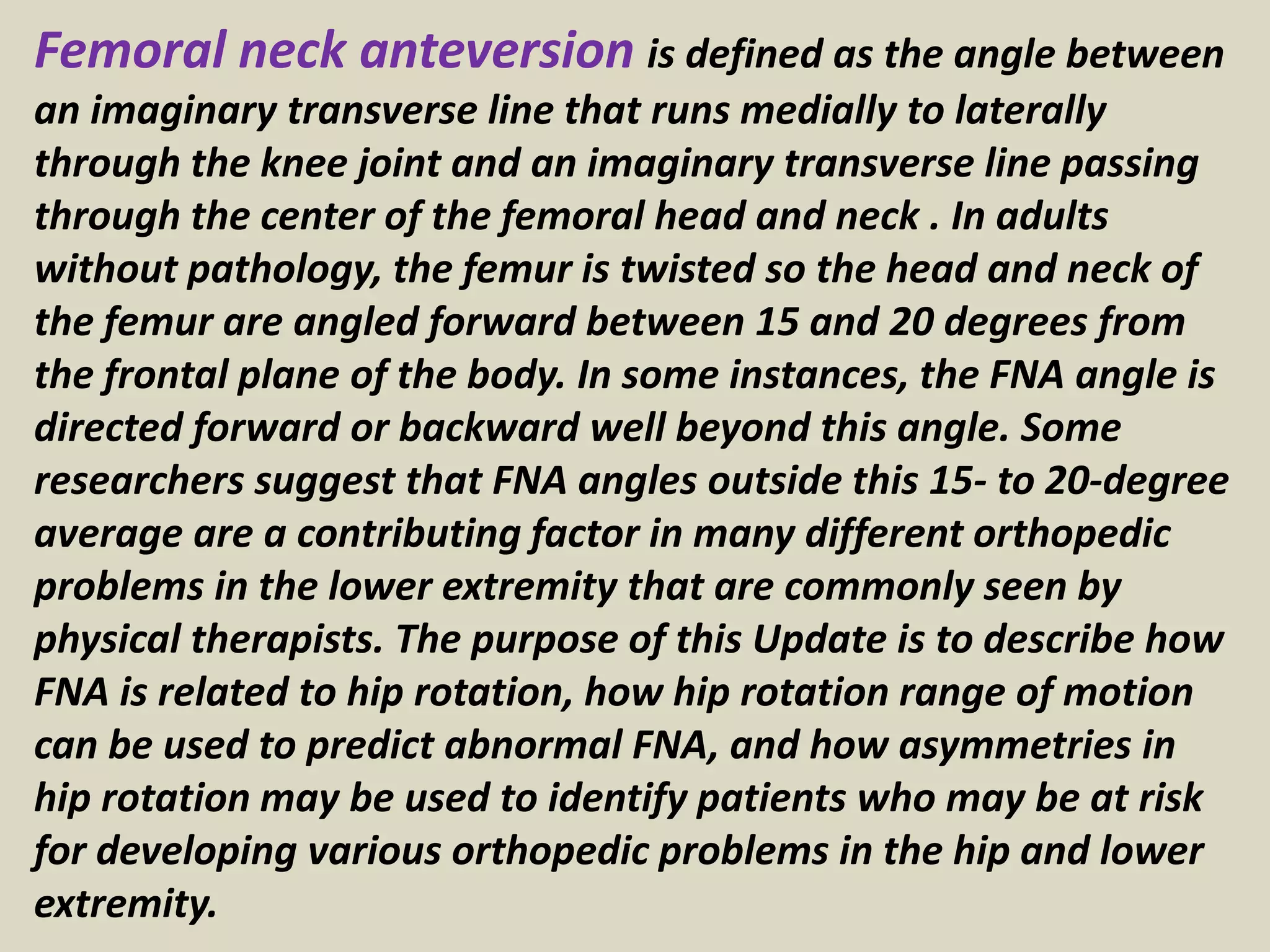 Presentation1.pptx, radiological imaging of anteversion angle. | PPTX