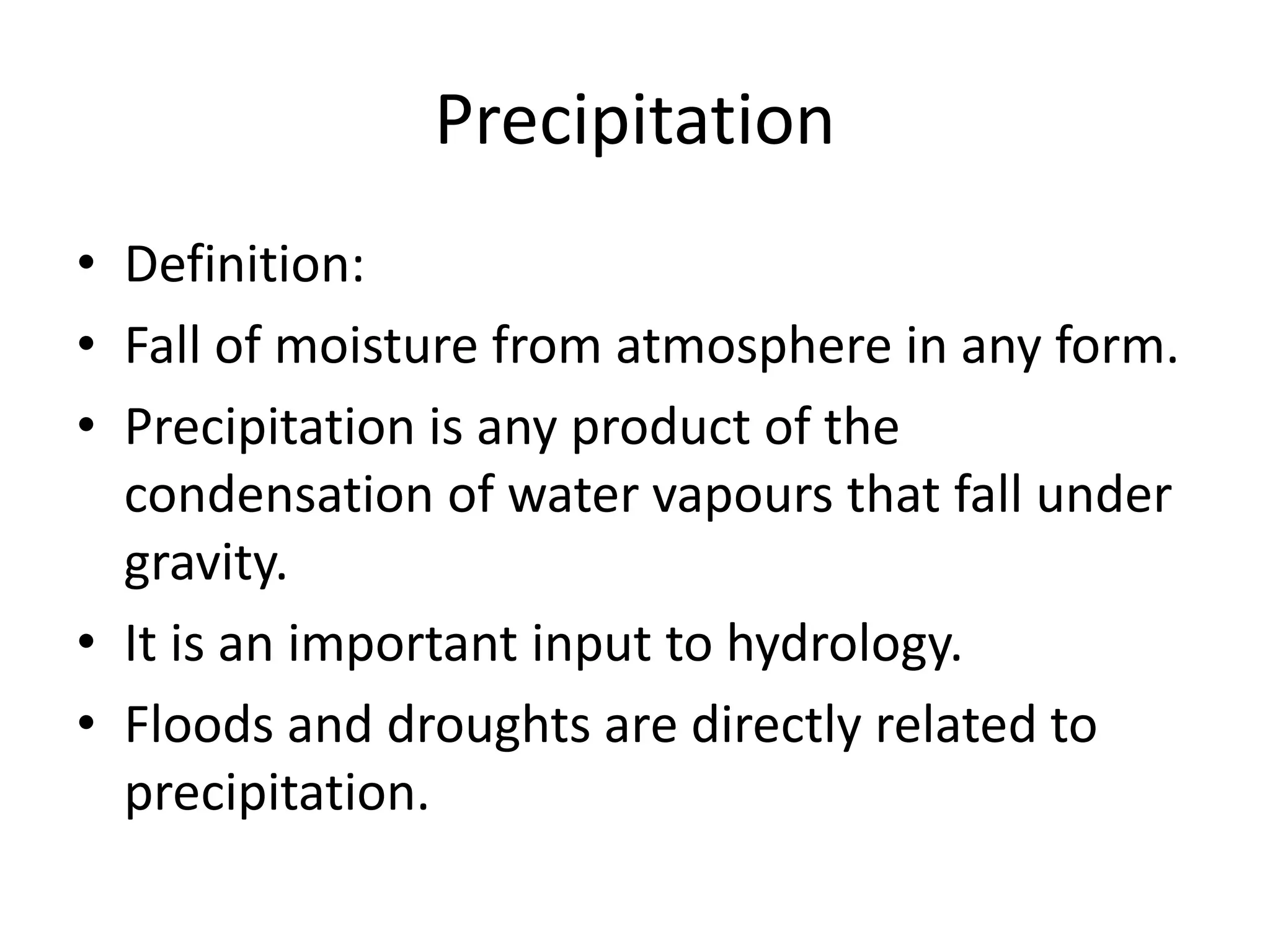 Precipitation and its forms (hydrology) | PPTX