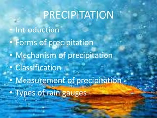 Precipitation and its forms (hydrology) | PPTX