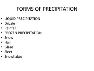 Precipitation and its forms (hydrology) | PPTX