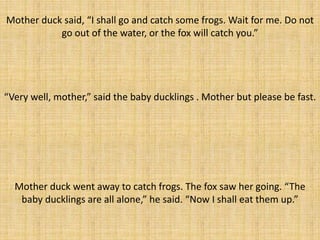 The fox and the clever ducklings | PPTX