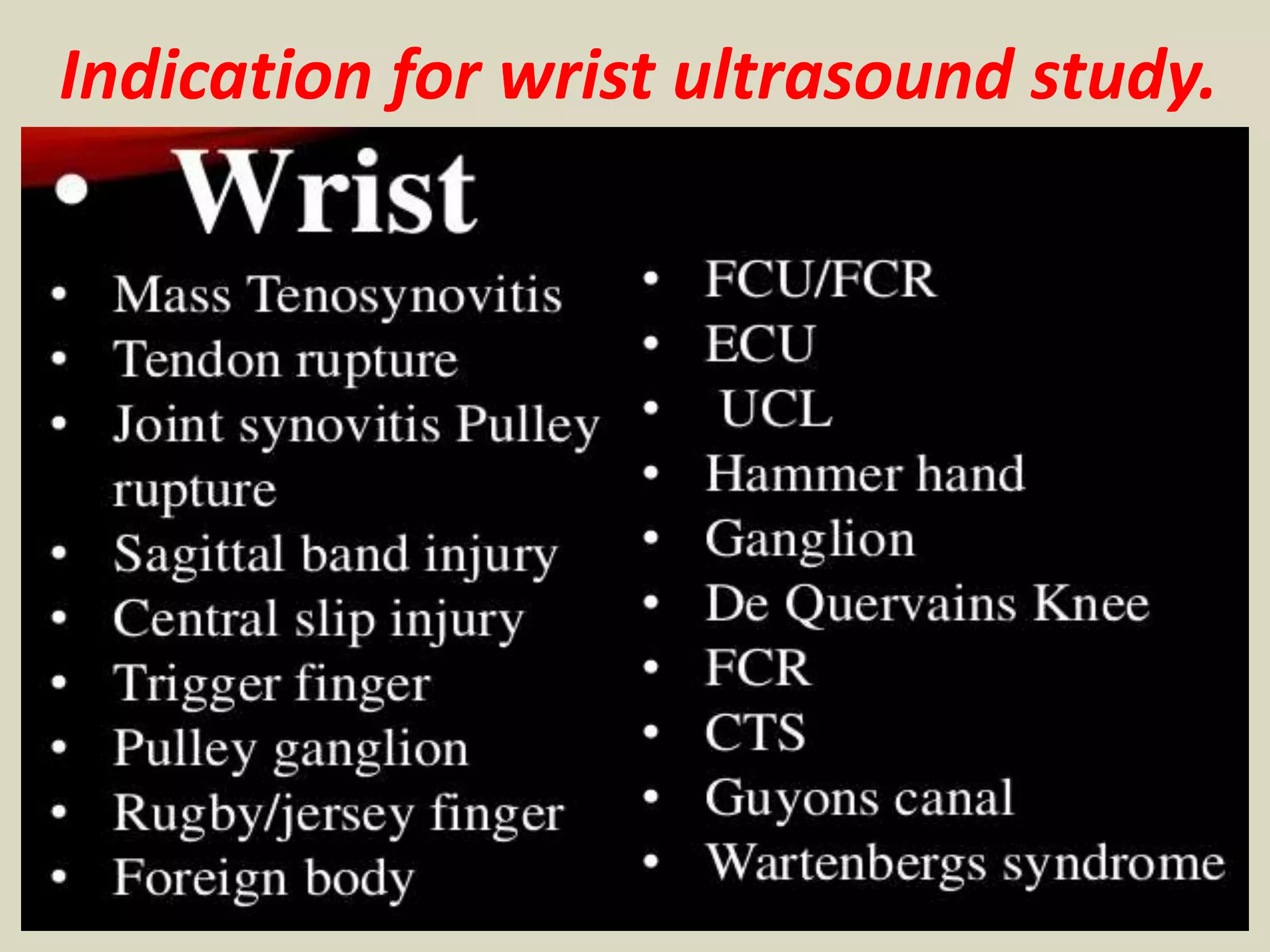 Presentation1.pptx, ultrasound examination of the wrist joint. | PPTX