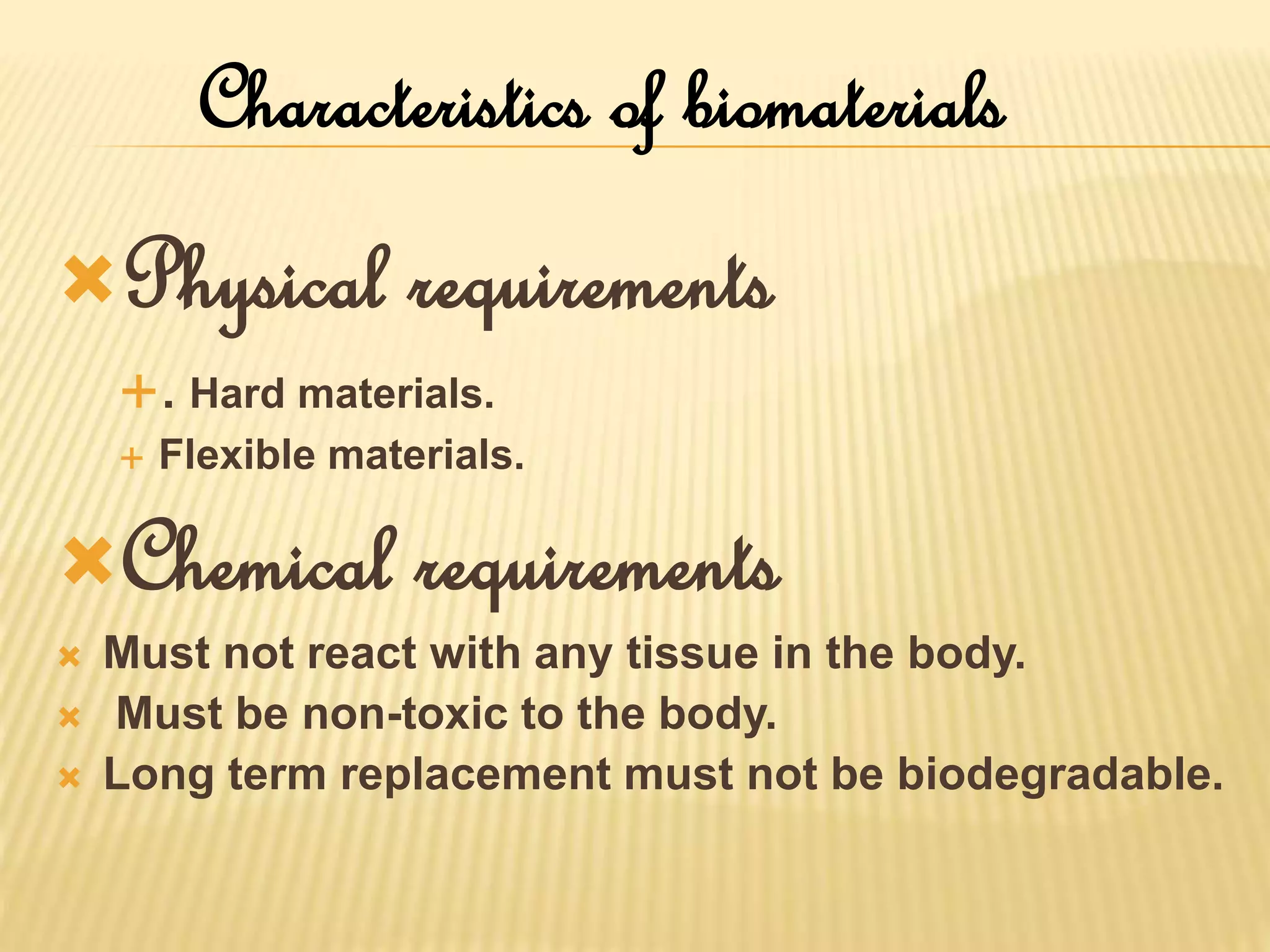 Biomaterials and its applications. | PPTX