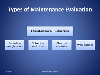 Types of Maintenance Evaluation | PPTX