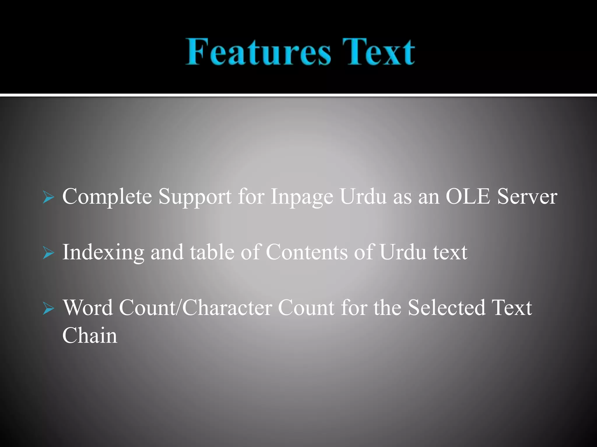 In-page Urdu Features | PPTX