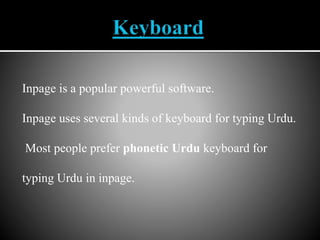 In-page Urdu Features | PPTX