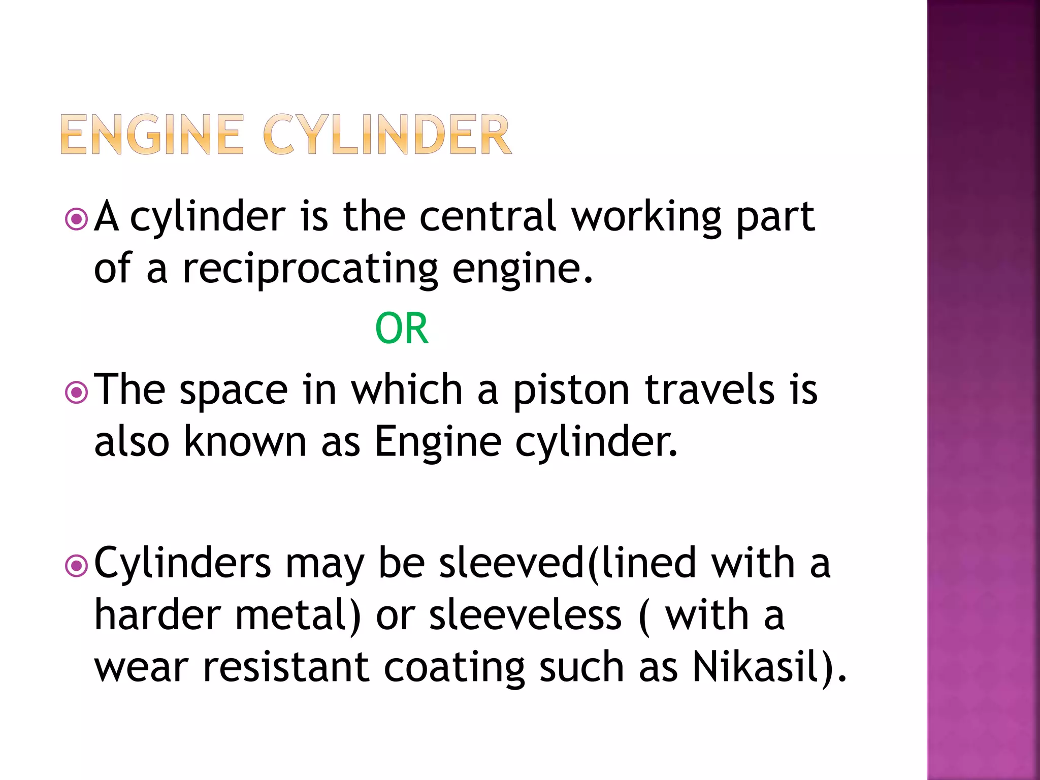 ENGINE CYLINDER & ENGINE TYPES | PPTX