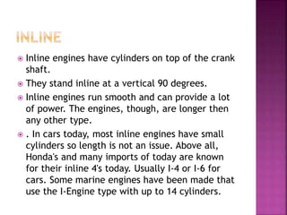 ENGINE CYLINDER & ENGINE TYPES | PPTX