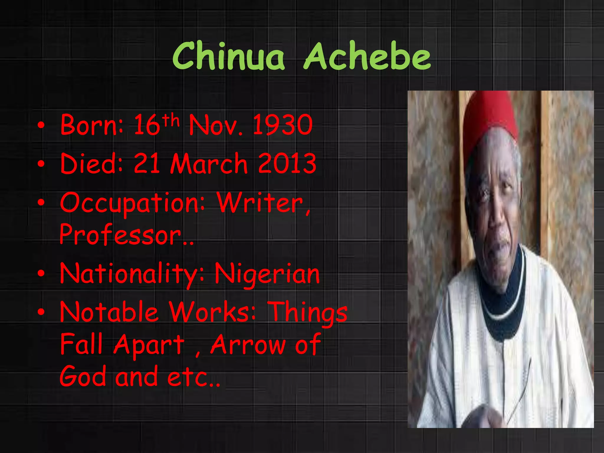 How culture is presented in Things Fall Apart?. | PPTX