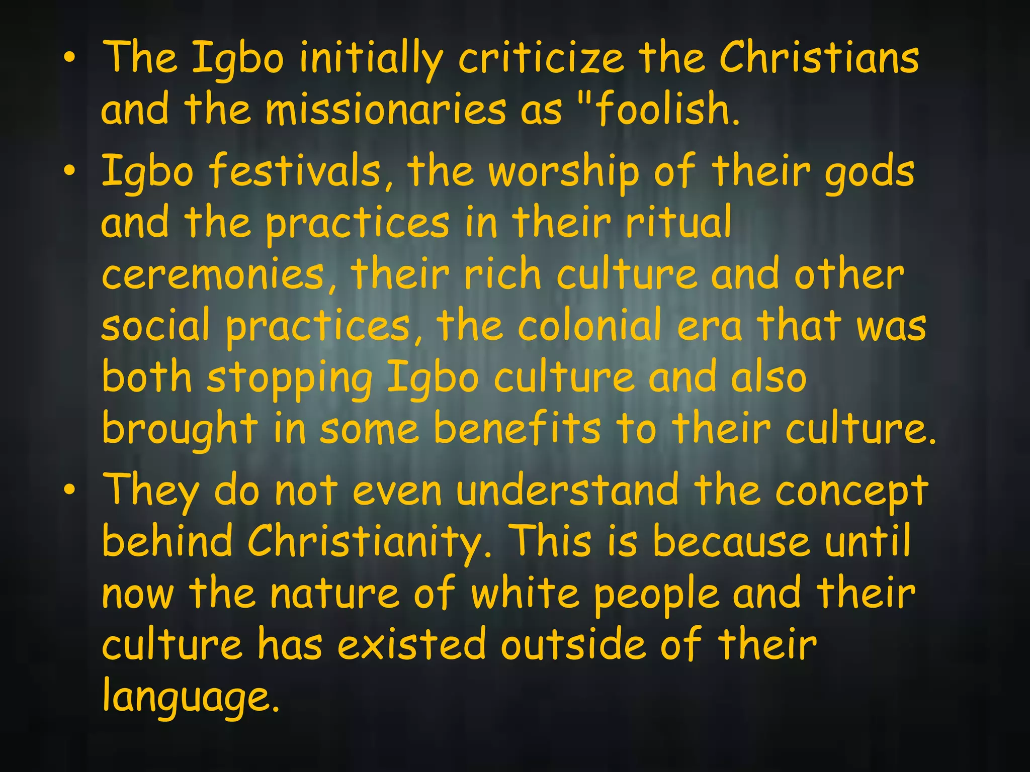 How culture is presented in Things Fall Apart?. | PPTX