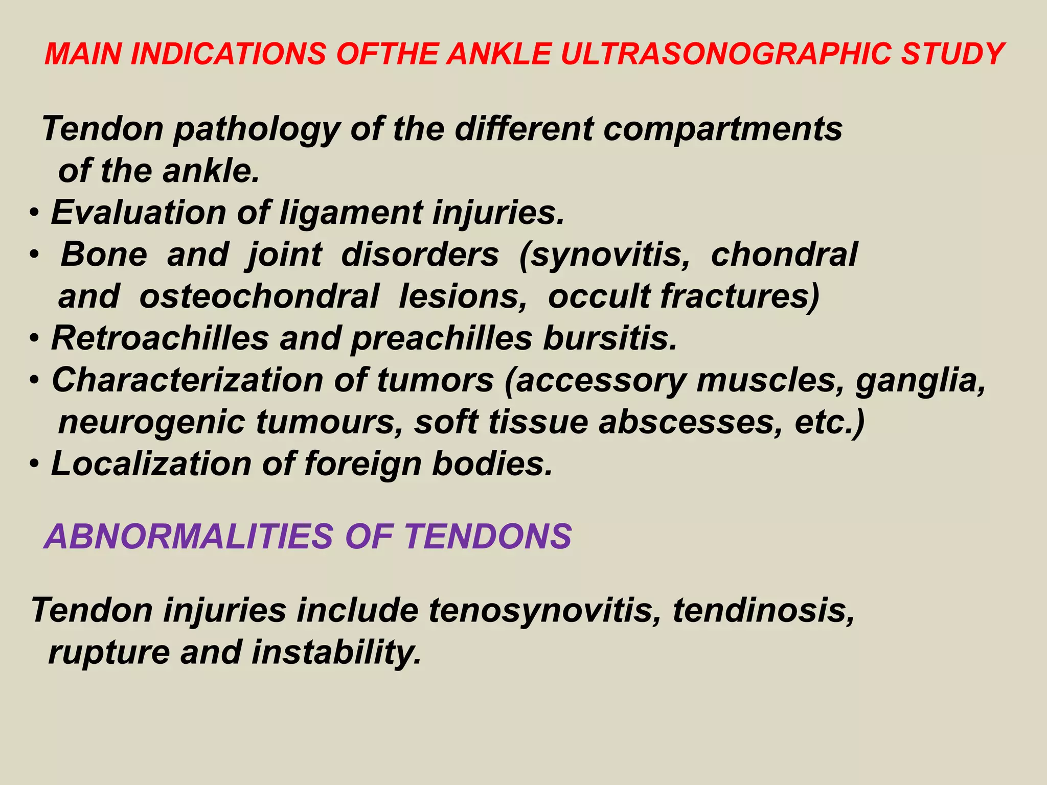 Presentation1.pptx. ultrasound examination of the ankle joint. | PPTX