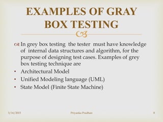 GrayBox Testing and Crud Testing By: Er. Priyanka Pradhan | PPTX