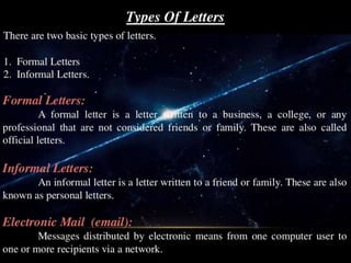 Letters and Types of Letters | PPTX