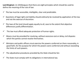 Critical Analysis of Dicey Rule of Law | PPTX
